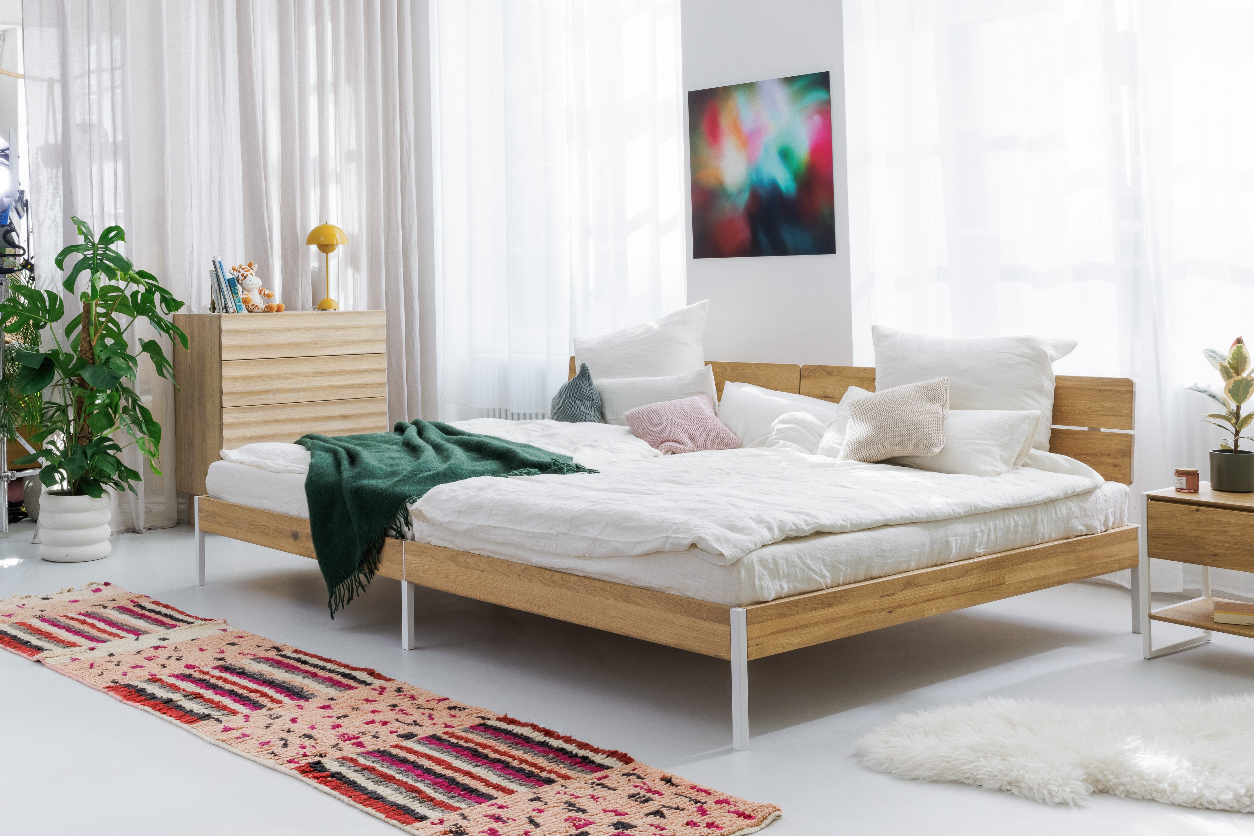 Full bed frame light wood store