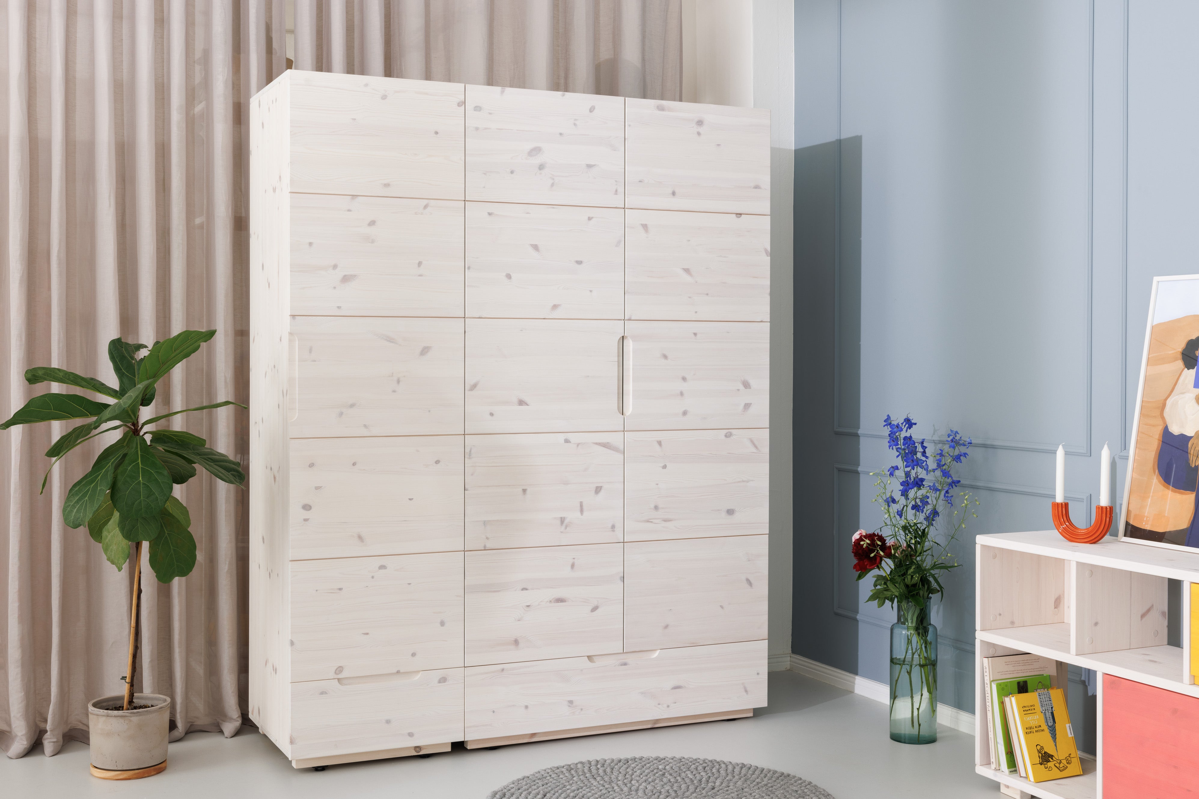 Elegant solid wood wardrobes organic glaze natural wood ekomia